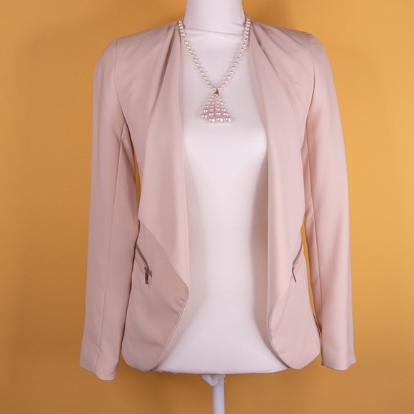 H&M | Jackets & Coats | Hm Womens Open Front Blazer With Zippered Faux ...